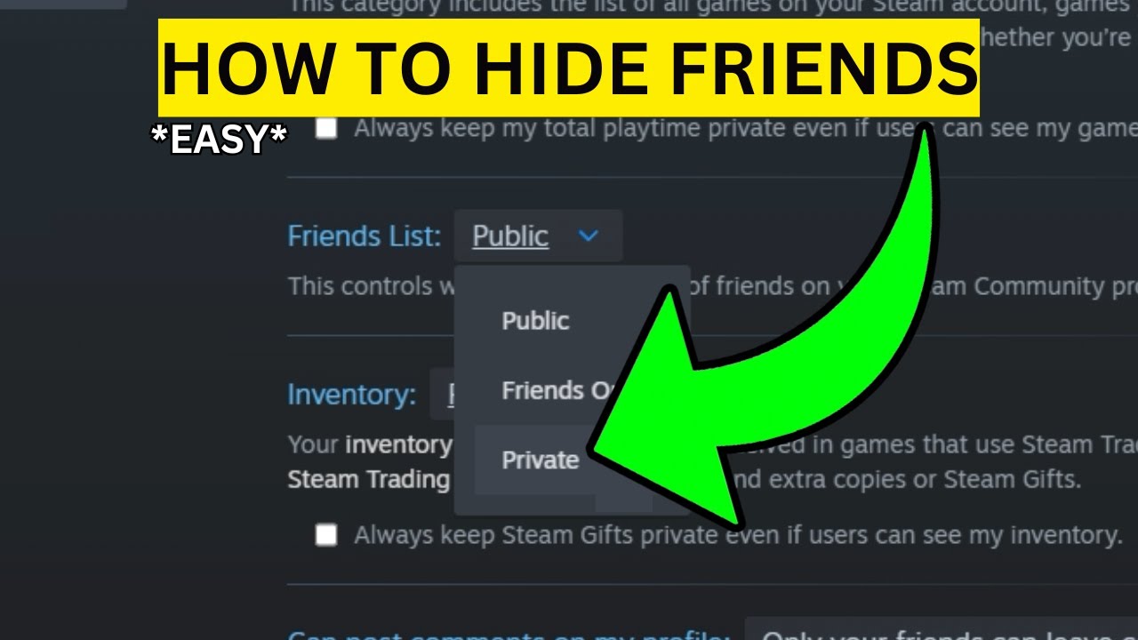 How To Hide Friends on Steam(EASY) - YouTube
