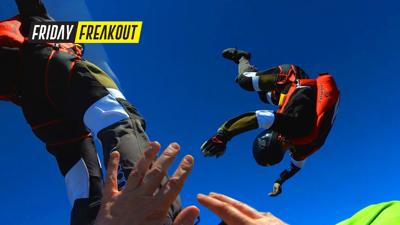 Friday Freakout: Full-Contact, Skydivers Collide In Freefall - YouTube