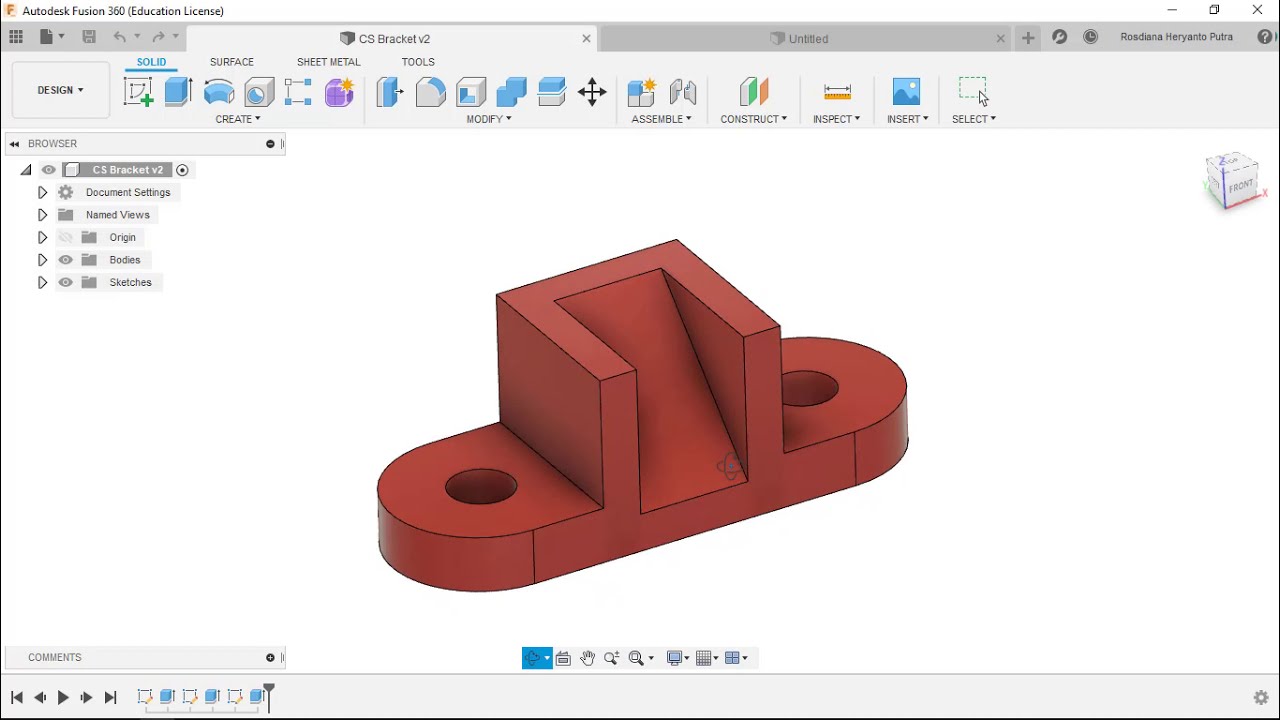 Fusion 360 Series | CS Bracket | Tutorial - YouTube