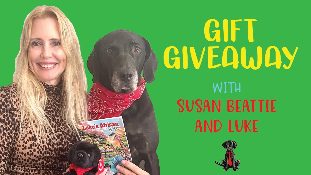 HOLIDAY GIFT GIVEAWAY WITH AUTHOR SUSAN BEATTIE & RESCUE DOG LUKE - YouTube