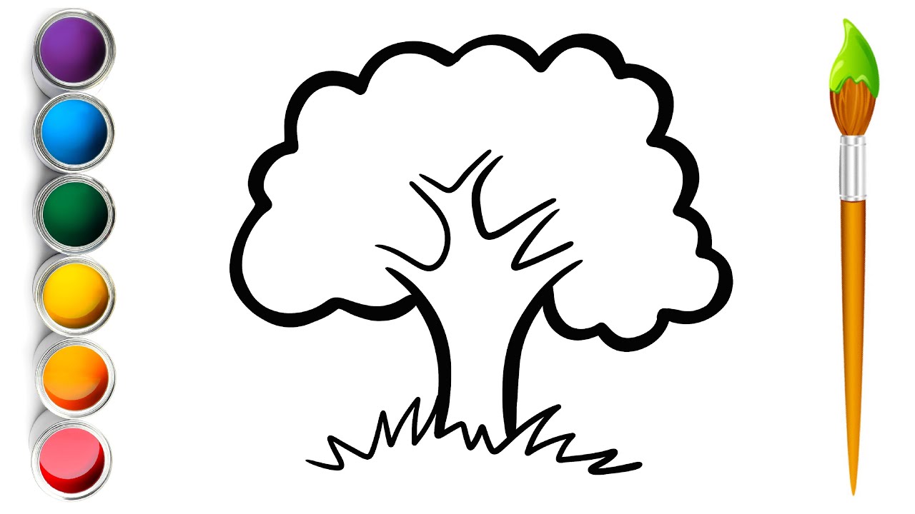 Bolalar Uchun daraxt rasm chizish/Drawing a tree for children/Рисование ...