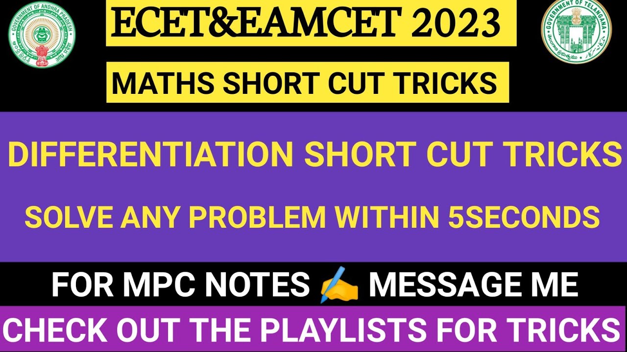 Ecet differentiation shortcut tricks|Ecetmathshortcuttricks|Ecettricks ...