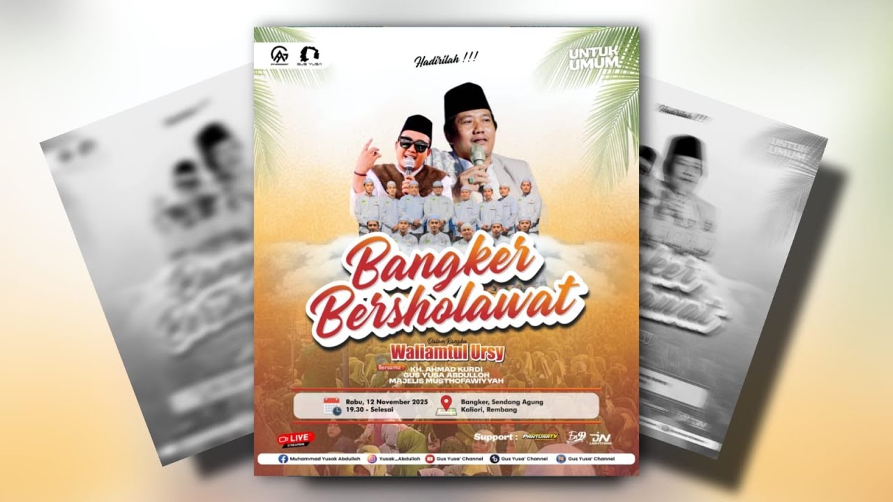 🔴 LIVE - SENDANG AGUNG NGAJI & BERSHOLAWAT BERSAMA GUS YUSA' ABDULLOH ...