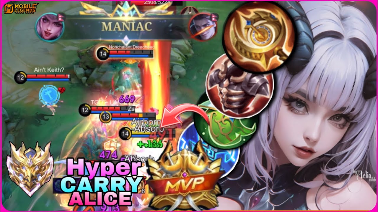 Alice Maniac! Alice EXP Lane Full Gameplay | Alice Best Build And ...
