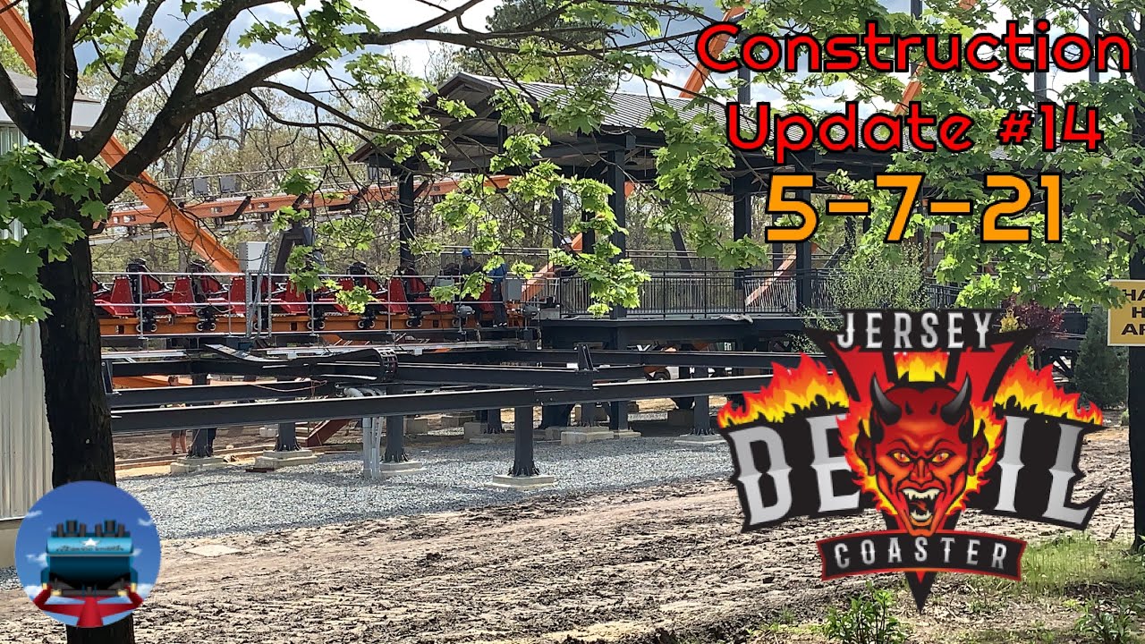 Jersey Devil Coaster Construction Update #14 | 5/7/21 | Six Flags Great ...