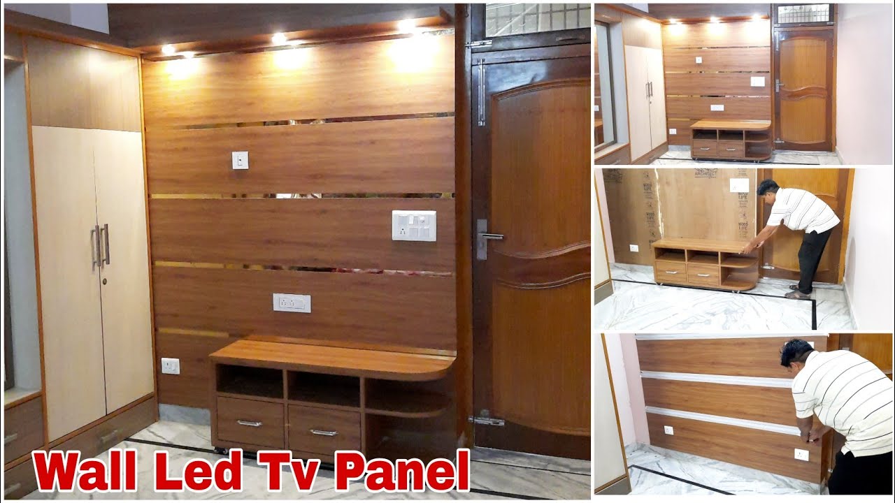 How To Build Plywood Led Tv Panel||टीवी पैनल घर पर कैसे बनाएं||Wood led ...