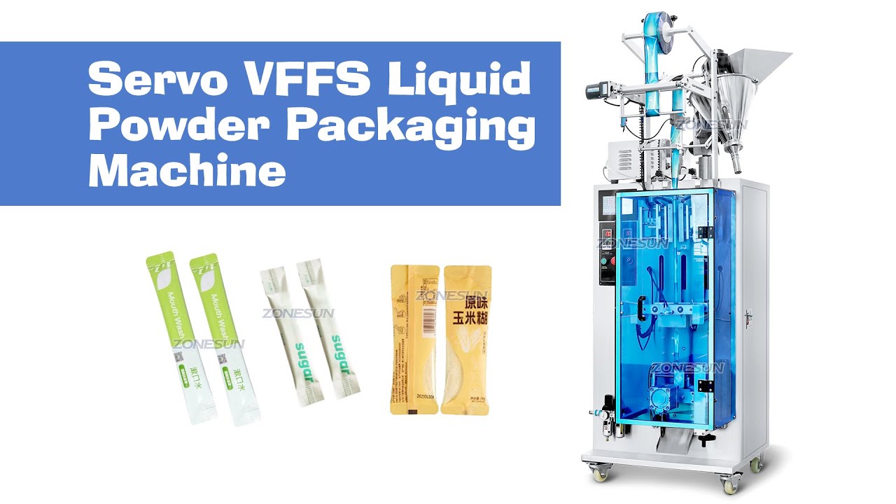 How To Use Automatic ZS FS240 Servo VFFS Liquid Power Packaging Machine ...