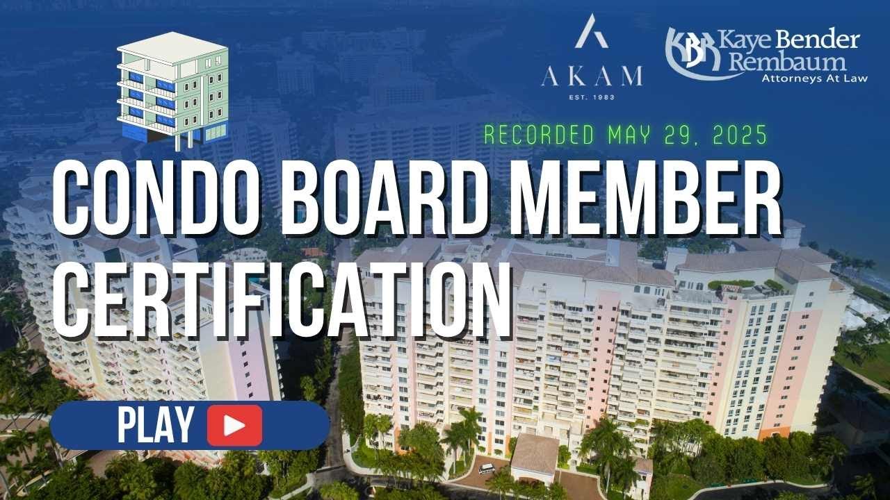 Condominium Board Member Certification | Recorded May 29, 2025 - YouTube