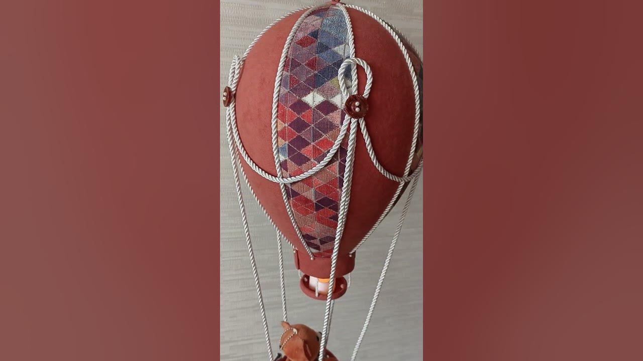 Мишка на терракотовом воздушном шаре из ткани подарок ночник украшение ...
