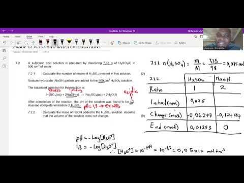Acids and Bases pH calculation Grade 12 - YouTube