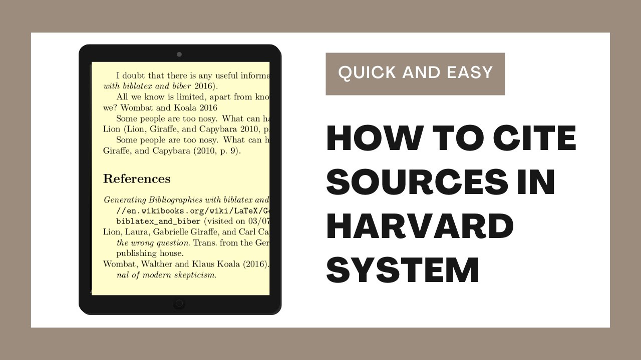 How To Cite Sources In Harvard Referencing Style | Quick & Easy - YouTube