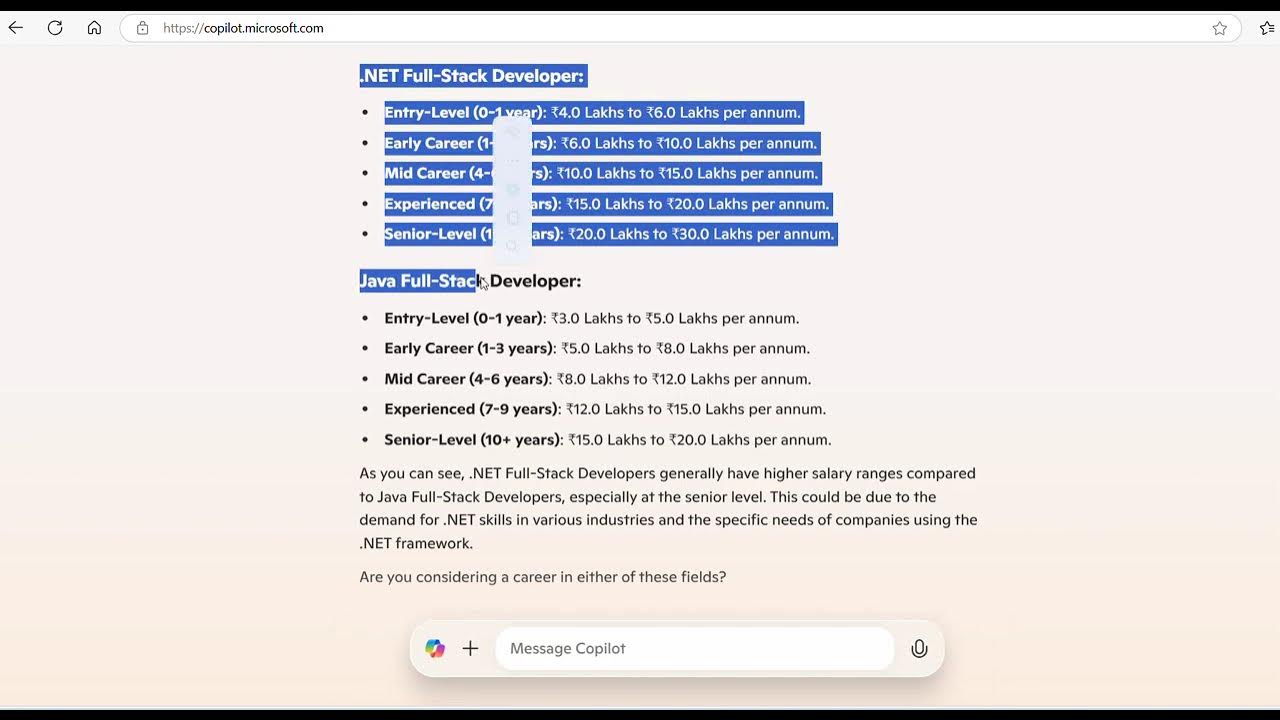 Dotnet Fullstack developer salaries and skills required - YouTube