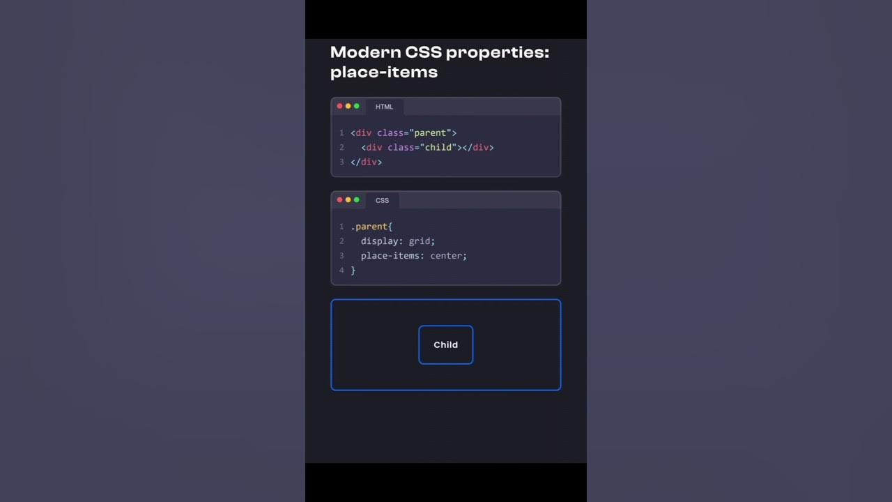 CSS Property "place items" #css3 #property #html #shorts #short #shortsfeed #viral #trending # ...