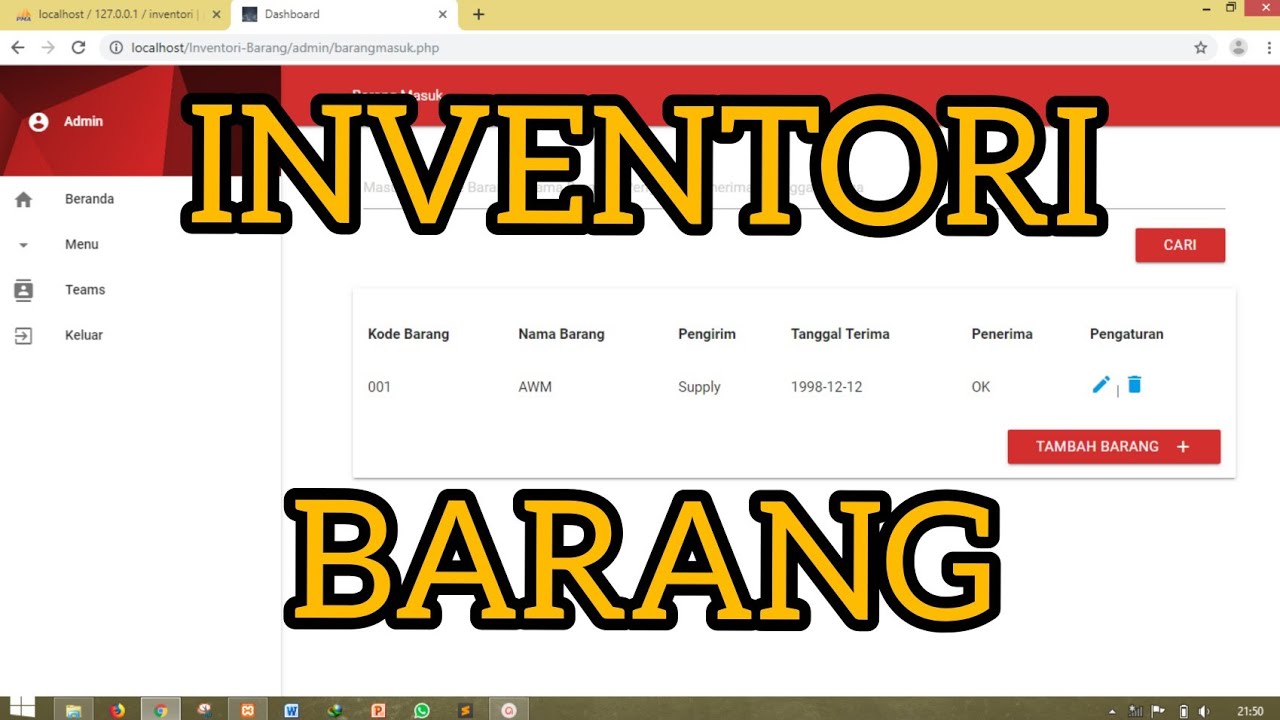 Inventori Barang - Source Code Web [13] - YouTube
