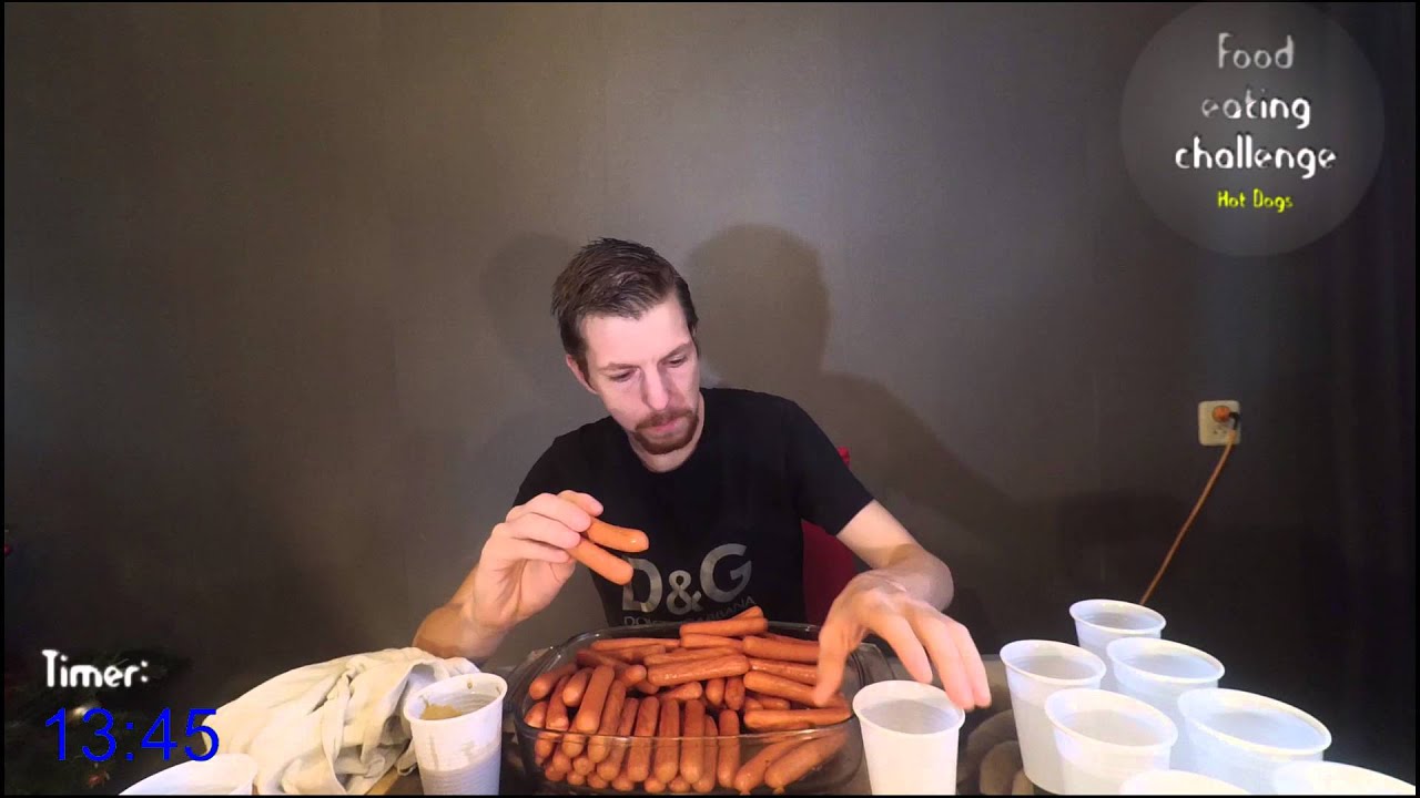 Second food challenge, eating 100 Hot Dogs! - YouTube