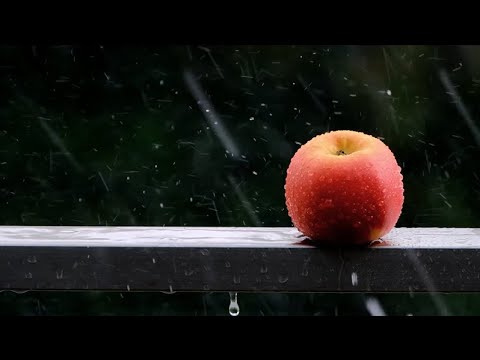 2 hours of heavy night rain on the apple, rain sounds to relax, sleep ...