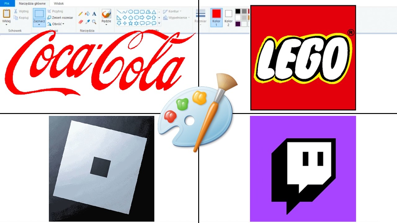 How to Draw Coca-Cola, Roblox, Lego, Twitch, Shell Logo in MS Paint ...
