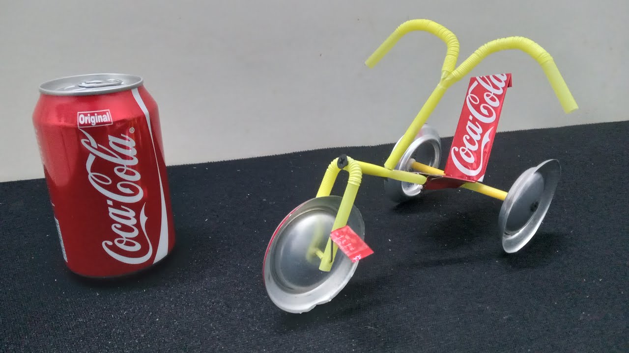 How to make a tricycle craft with a soda can - YouTube