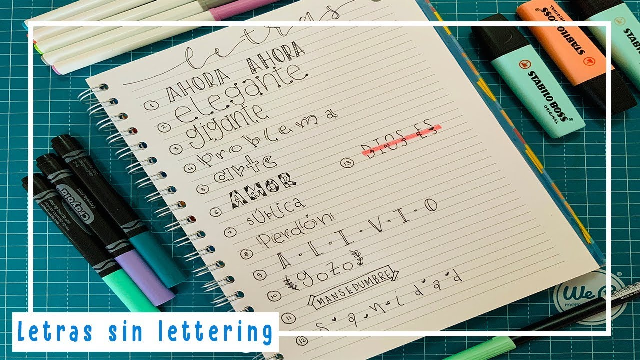 Tipos de letras para tus apuntes o notas, sin lettering - YouTube