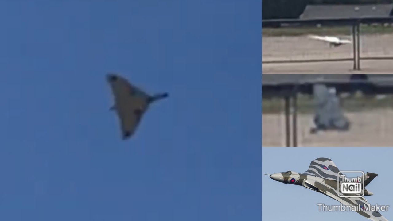 Remote control/ RC Avro Vulcan Bomber at Elvington Airfield *it crashed ...