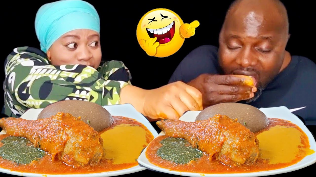 ASMR BROWN FUFU AMALA WITH TURKEY DRUMSTICK AND EWEDU STEW AFRICAN FOOD ...