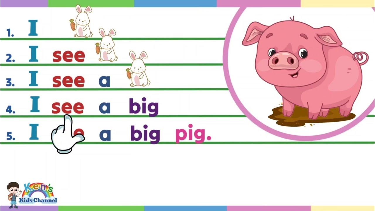 Sentence Reading for Beginners " I see a big pig. " | English Reading ...