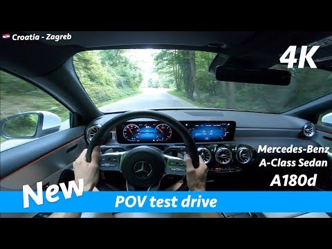 Mercedes A sınıfı Sedan 2019 A180d - 4K'da POV test sürüşü | Hızlanma 0 - 100 km/s
