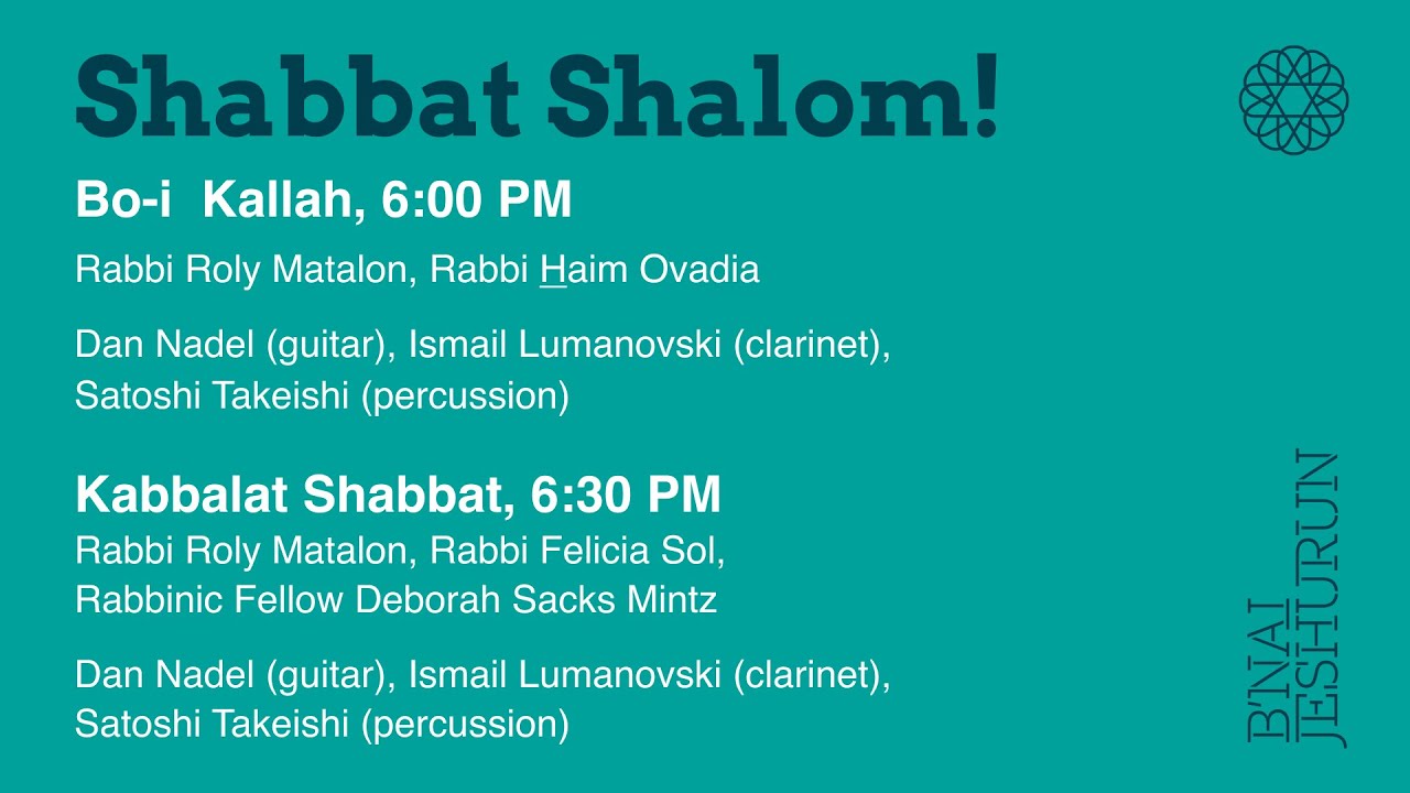 Bo-i Kallah and Kabbalat Shabbat- Friday, June 4th, 2021 - YouTube