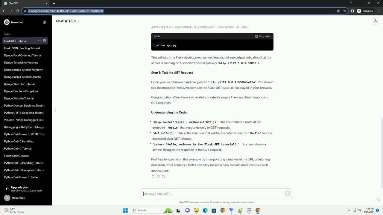 python flask get method - YouTube