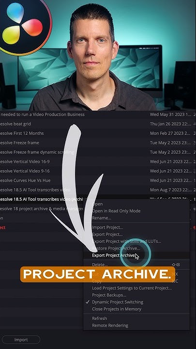 Project Archiving Workflow | DaVinci Resolve 18.6 - YouTube