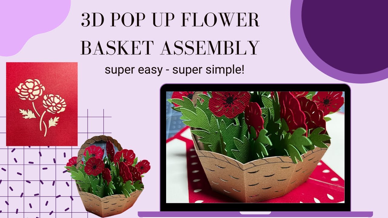 3D Pop Up Flower Basket Sliceform Card - YouTube