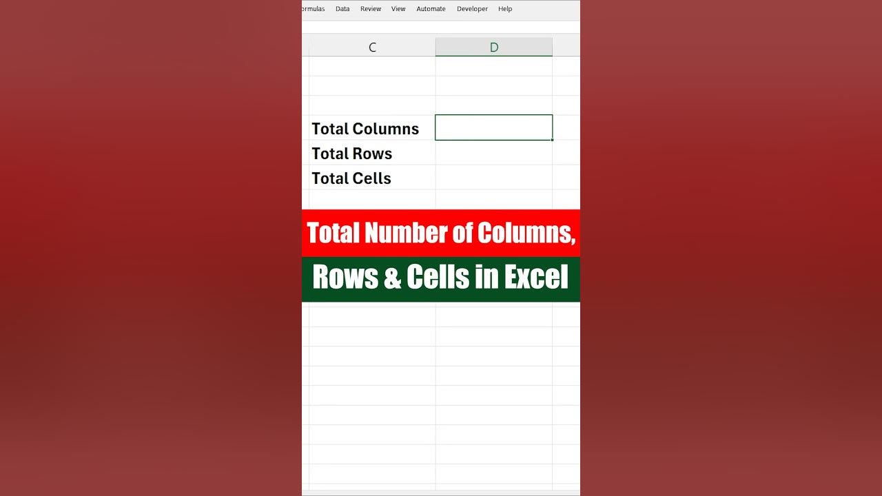 How Many Rows, Columns and cells Does Excel Have #excelshorts #exceltutorial - YouTube