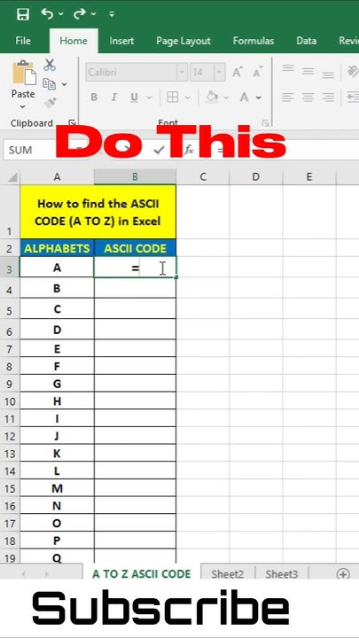 Find ASCII code A TO Z in Excel by code function #excel #shorts #msofficegyan - YouTube