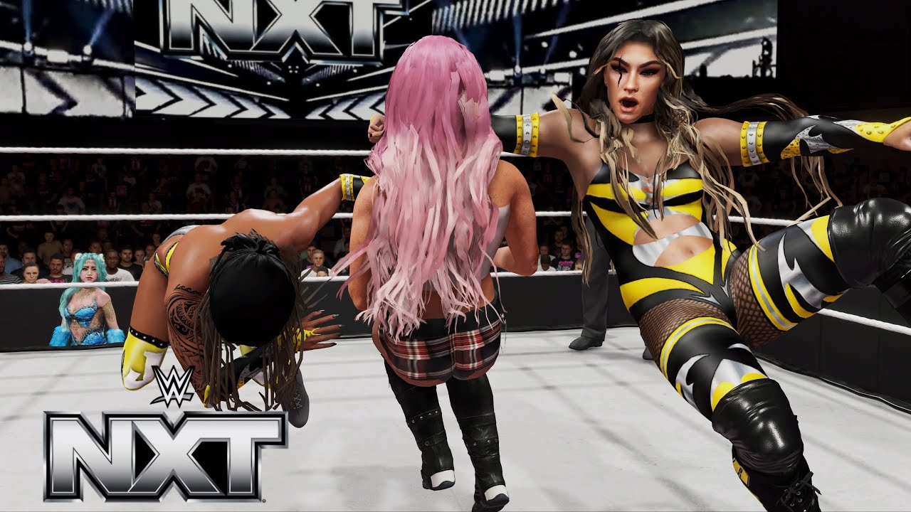 WWE 2K24 NXT - BAD 'N' MOORE (W/MIMI) VS THE BEAUTIFUL MADNESS - YouTube