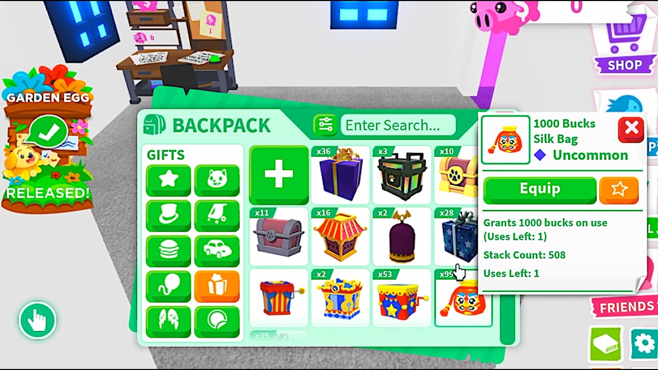 Trade Adopt Me - 1000 Bucks Silk Bag - YouTube