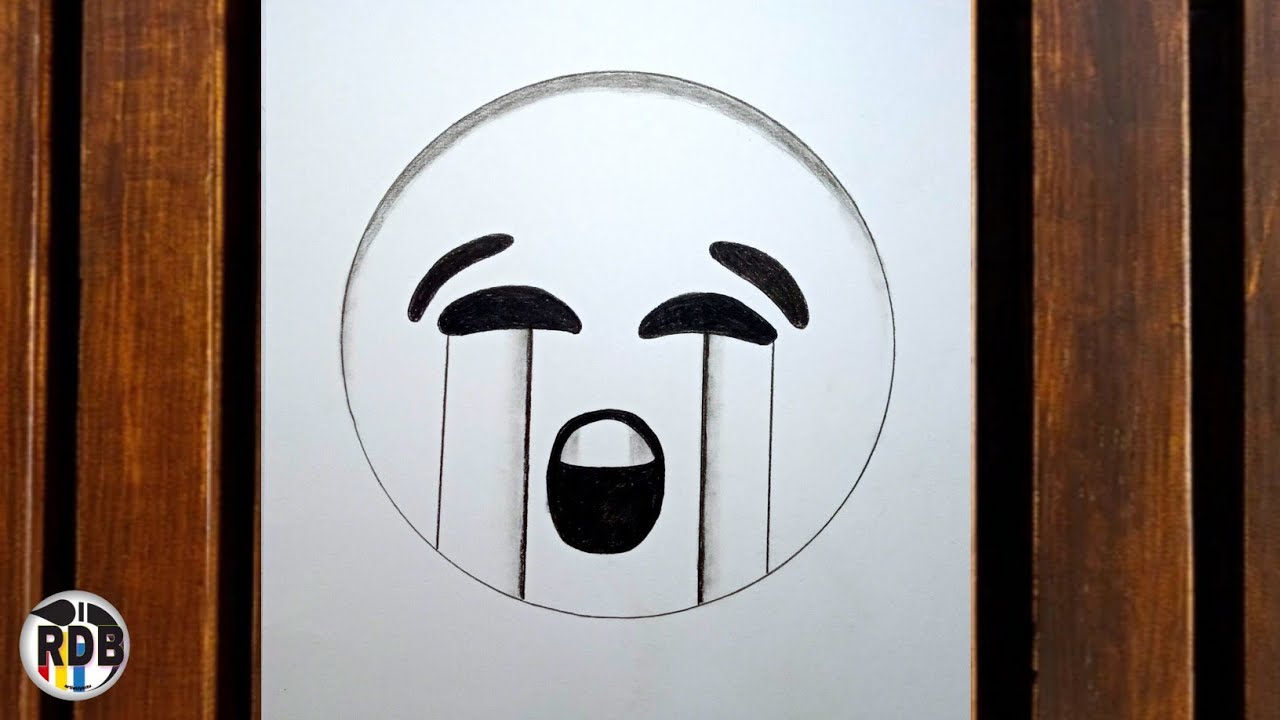 How to Draw a Crying Face Easy - Emoji Drawing Step by Step || Drawing ...