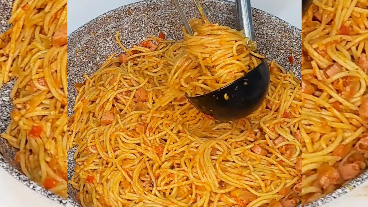 The TASTIEST Jollof Spaghetti Recipe - Ready in just 25 minutes - YouTube