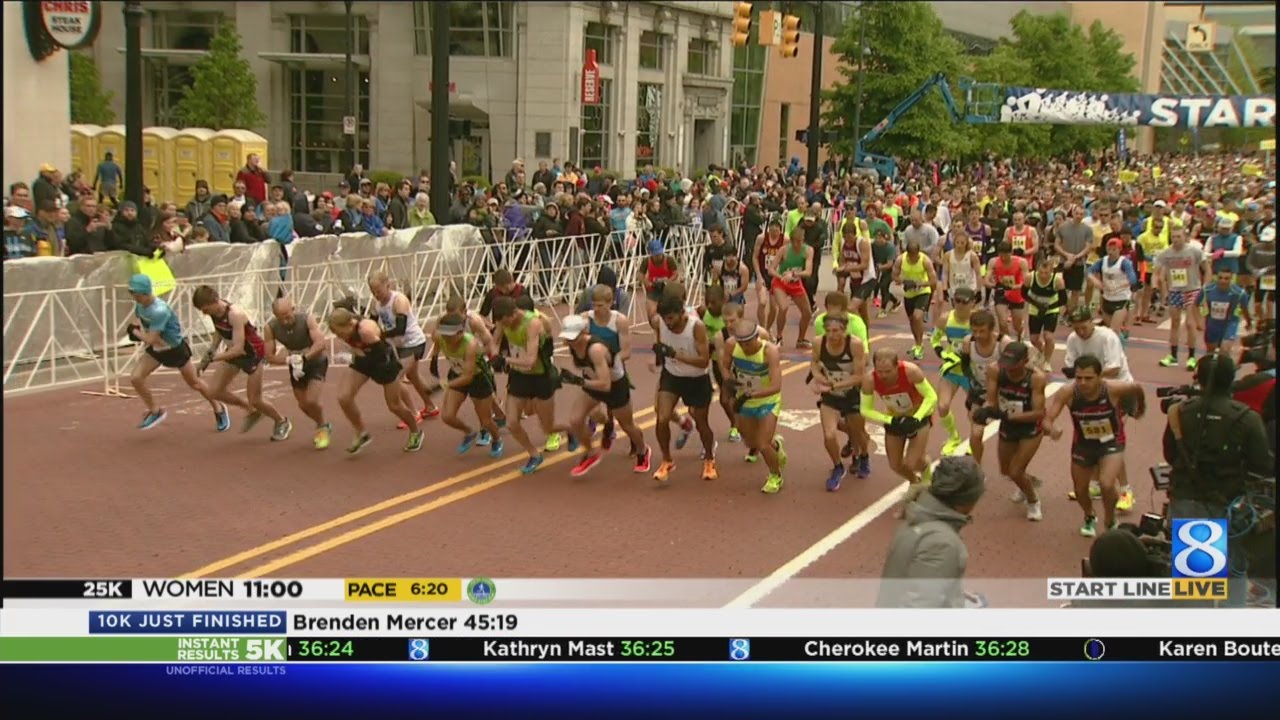 Fifth Third River Bank Run 25K begins - YouTube