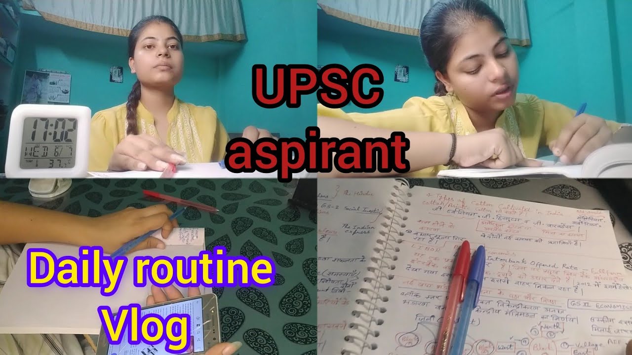 Daily Routine Vlog Of A UPSC aspirant 📝|| How many hours do I study in ...