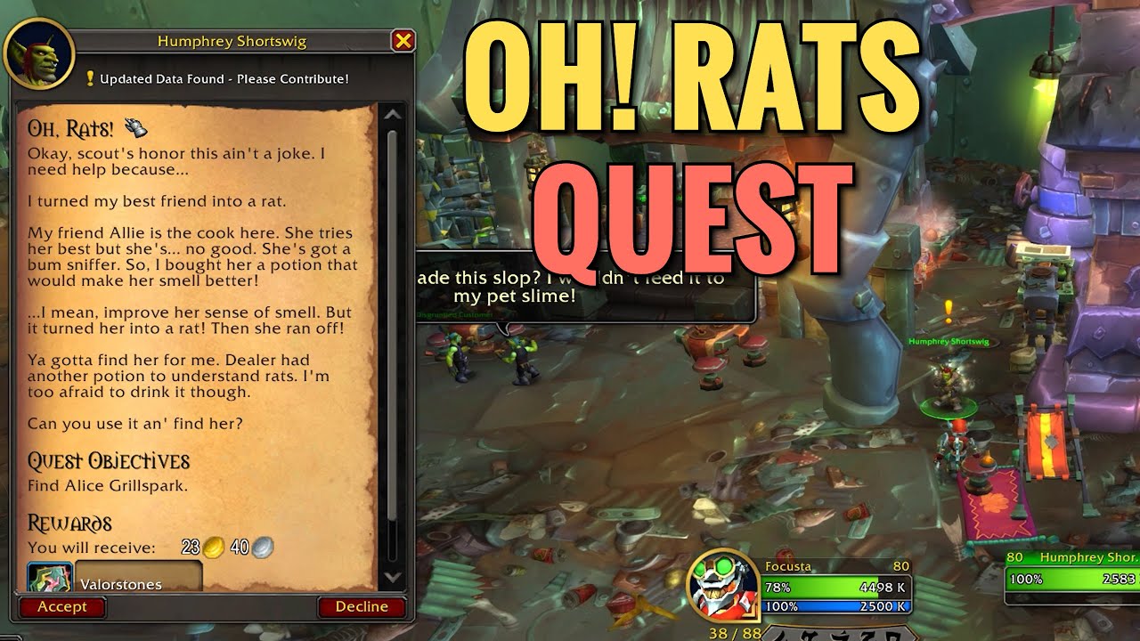 Oh, Rats! Quest (WoW TWW) - YouTube