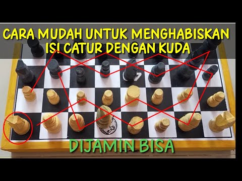 TRIK CATUR |cara menghabiskan isi catur menggunakan kuda|