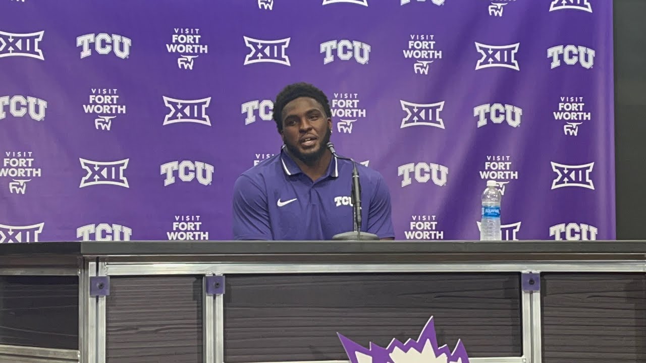 TCU DL Rick D’Abreu meets with the media 9/5 - YouTube
