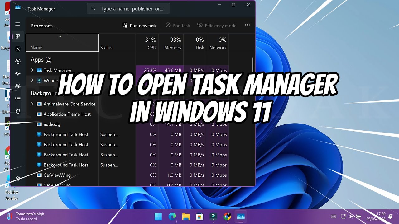 How to Open Task Manager in Windows 11 - YouTube