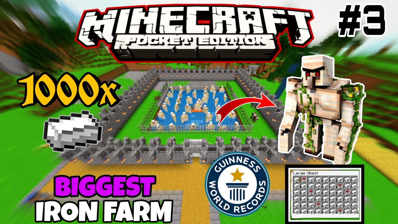 I Made World Biggest Iron Farm in Minecraft Pocket Edition | world ...