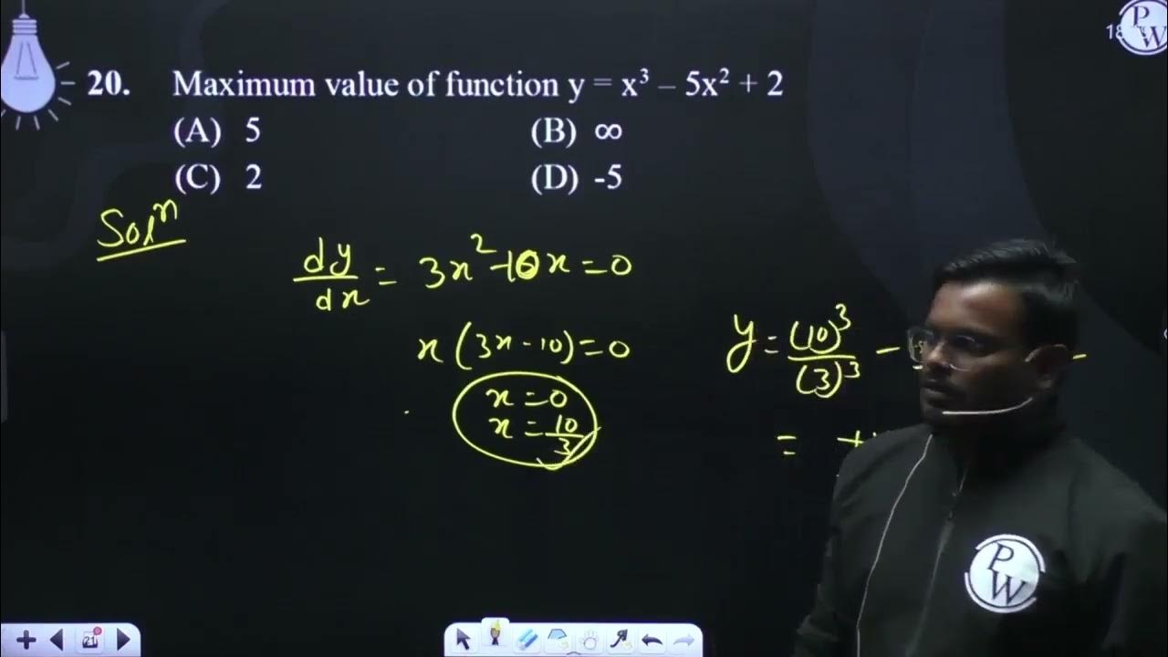 maximum-value-of-function-y-x3-5x2-2-youtube
