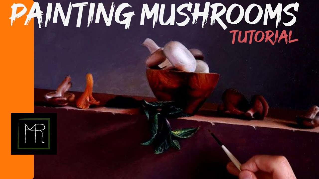 How to oil paint mushrooms - YouTube