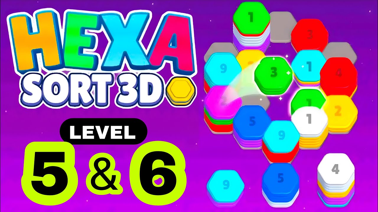 Hexa Sort 3D level 5 6 - YouTube