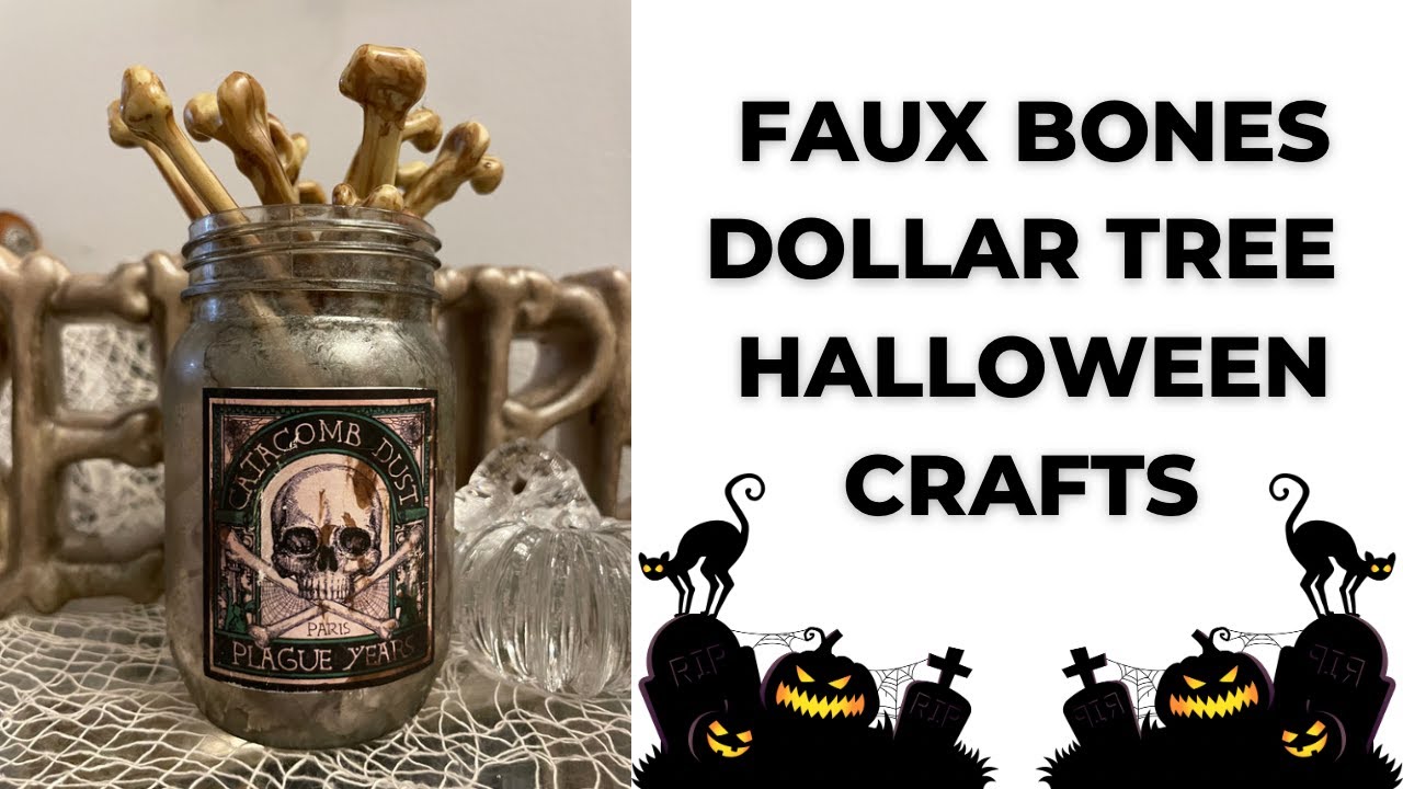 Faux Bones Dollar Tree Halloween Crafts - YouTube