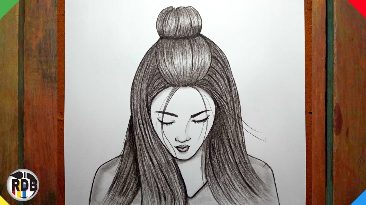 Easy Sad Girl Drawing, How to Draw a Beautiful Girl, Easy Pencil ...