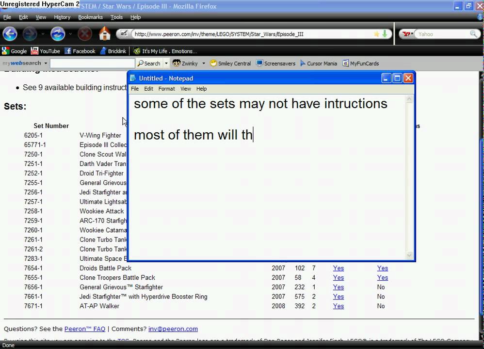 How to get LEGO set instructions online using www.peeron com - YouTube